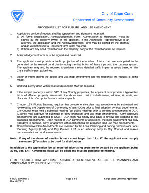PROCEDURE LIST FOR FUTURE LAND USE AMENDMENT Doc Template | pdfFiller