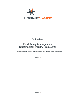 PrimeSafe - Food Safety Program Doc Template | pdfFiller