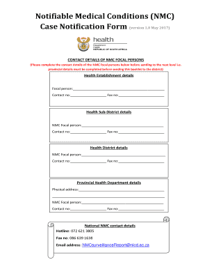 Fillable Online Notifiable Medical Conditions (NMC) Fax Email Print ...