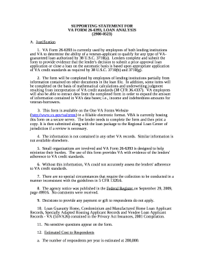 VA 26-6393, LOAN ANALYSIS Doc Template | pdfFiller
