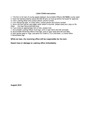LOAN Instructions Doc Template | pdfFiller