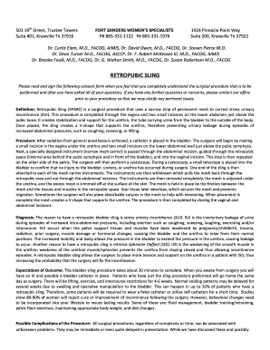 Fillable Online Definition: Retropubic Sling (SPARC) is a surgical ...