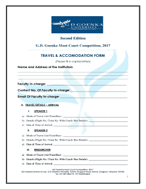 Fillable Online TRAVEL & ACCOMODATION FORM Fax Email Print - pdfFiller