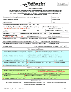 OJT Training Plan Doc Template | pdfFiller