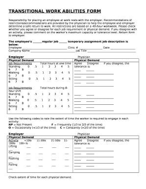 TRANSITIONAL WORK ABILITIES Doc Template | pdfFiller