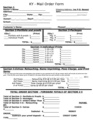 KY - Mail Order Doc Template | pdfFiller