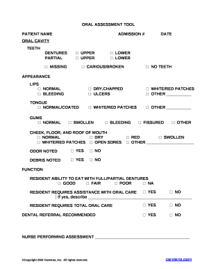 ORAL ASSESSMENT TOOL Doc Template | pdfFiller