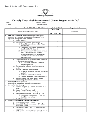 Kentucky Tuberculosis Prevention and Control Program Audit Tool - chfs ...