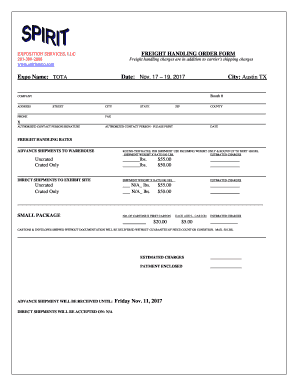 Fillable Online Freight handling charges are in addition to carrier's ...