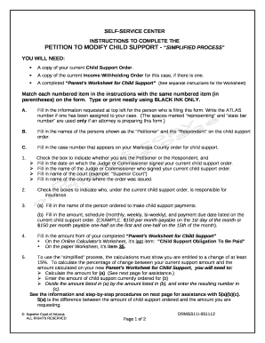 PETITION TO MODIFY CHILD SUPPORT - SIMPLIFIED PROCESS Doc Template ...