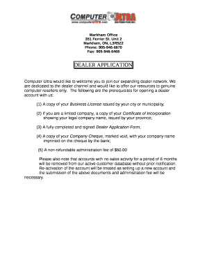 Dealer/Credit Application - Computer Ultra Doc Template | pdfFiller