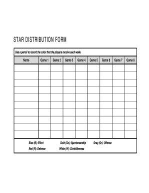 Fillable Online STAR DISTRIBUTION FORM Fax Email Print - pdfFiller