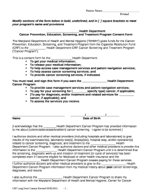 Cancer Prevention, Education, Screening, and Treatment Program Consent ...