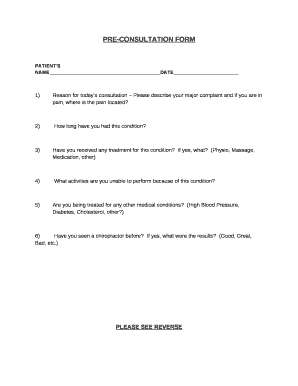 PRE-CONSULTATION Doc Template | pdfFiller