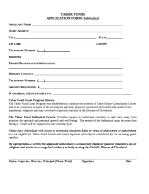 APPLICATION : Sabbatical Doc Template | pdfFiller