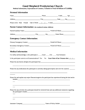 Medical Release & Permission - Good Shepherd Church Doc Template ...