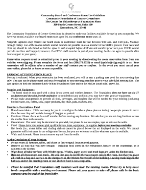 Community Board and Conference Room Use Guidelines Doc Template | pdfFiller