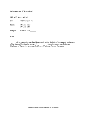 Print on current BOR letterhead Doc Template | pdfFiller
