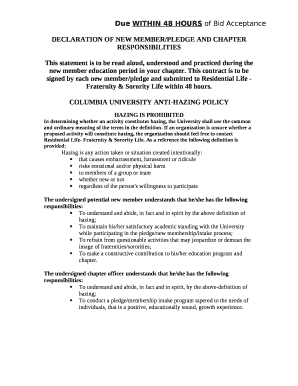 DECLARATION OF NEW MEMBER/PLEDGE AND CHAPTER RESPONSIBILITIES Doc ...