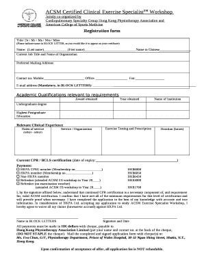 ACSM Certified Clinical Exercise SpecialistSM Workshop - certification ...