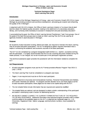 Adult Learning Plan (ALP) Doc Template | pdfFiller