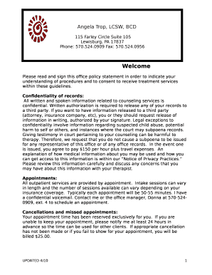 Please read and sign this office policy statement in order to indicate ...