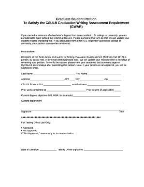 gwar csulb example Doc Template | pdfFiller