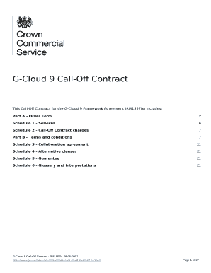 G-Cloud 9 Call-Off Contract Doc Template | pdfFiller