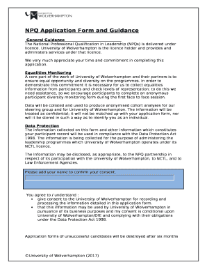 NPQ Application and Guidance Doc Template | pdfFiller