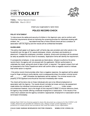 TOOL:Police Record Check Doc Template | pdfFiller