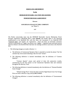 RIDER AND AMENDMENT Doc Template | pdfFiller