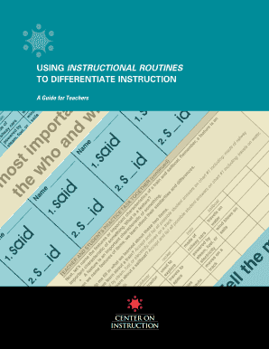 Fillable Online USING INSTRUCTIONAL ROUTINES Fax Email Print - pdfFiller