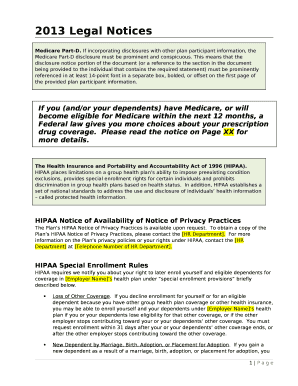 Non-Creditable Coverage Doc Template | pdfFiller