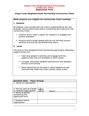 Kings Cross Neighbourhood Partnership Community Chest Doc Template ...