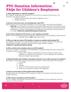 Fillable Online PTO Donation Information: Fax Email Print - pdfFiller