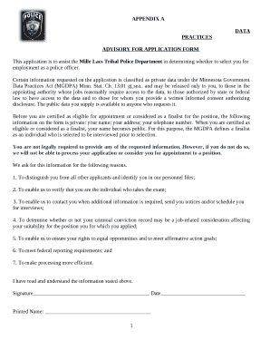 ADVISORY FOR APPLICATION Doc Template | pdfFiller