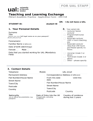OR:I do not have a UAL student ID Doc Template | pdfFiller