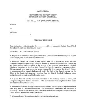 ORDER OF REFERRAL Doc Template | pdfFiller