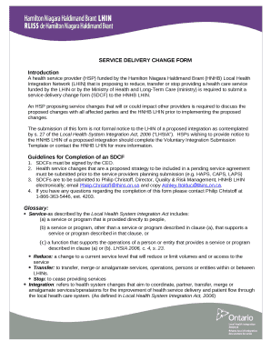 SERVICE DELIVERY CHANGE Doc Template | pdfFiller