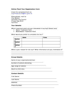 Online Plant Tour Registration Doc Template | pdfFiller