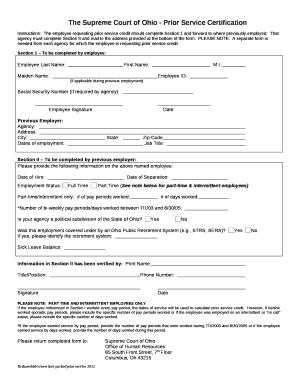 Instructions:The employee requesting prior service credit should ...