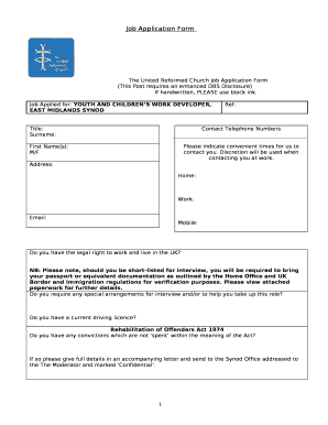 The United Reed Church Job Application - charityjob blob core windows ...