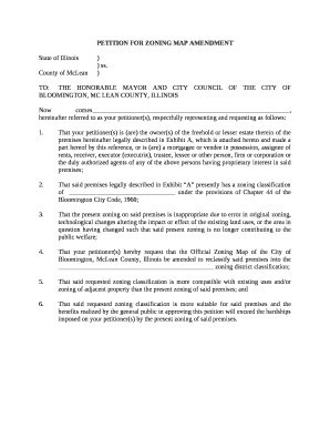 PETITION FOR ZONING MAP AMENDMENT Doc Template | pdfFiller