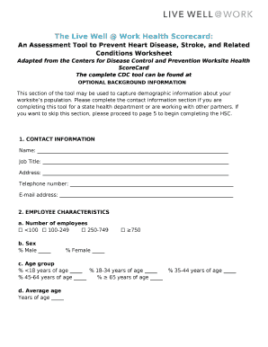 The Live Well Work Health Scorecard: Doc Template | pdfFiller