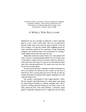 Introductory chapter to David Perkins, Making Learning Whole: How Seven ...