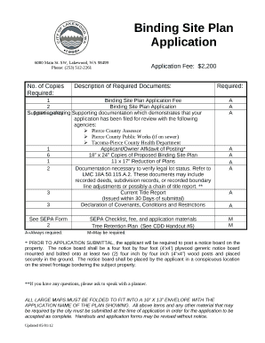 Binding Site Plan Application Doc Template | pdfFiller
