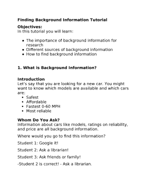 Finding Background Ination Tutorial Doc Template | pdfFiller