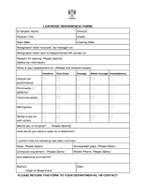 LEAVERSREFERENCE Doc Template | pdfFiller