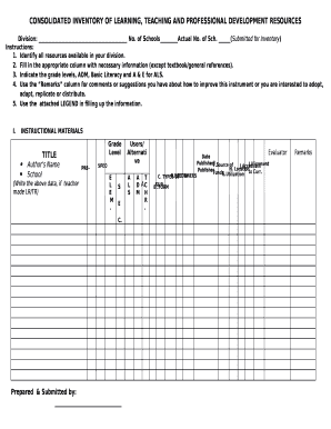 CONSOLIDATED INVENTORY OF LEARNING, TEACHING AND PROFESSIONAL ...
