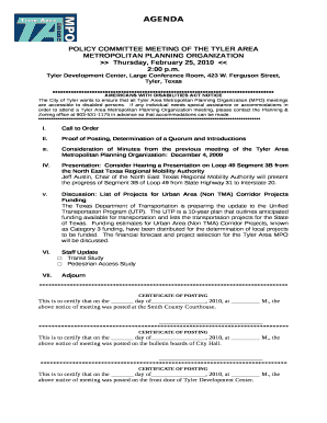 Proof of Posting, Determination of a Quorum and Introductions Doc ...
